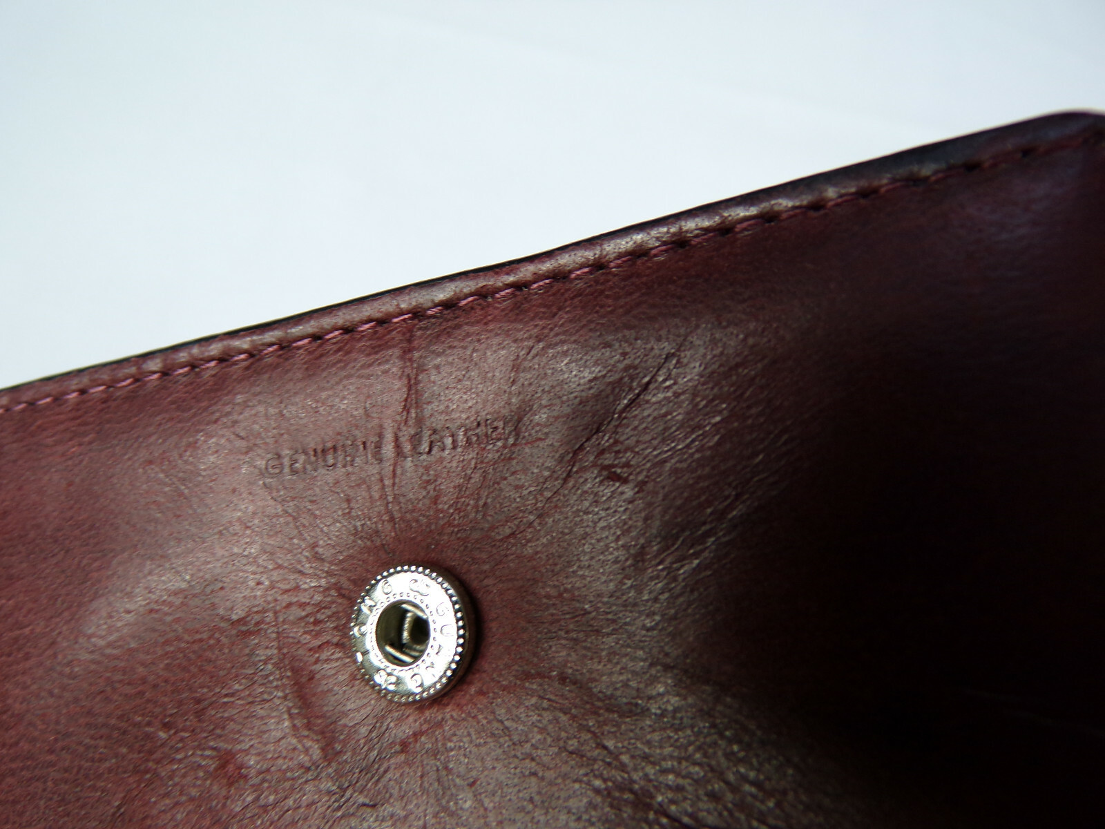 Vintage Guang Tong Genuine Leather Wallet Brown Snap Closure C/C Slots ...