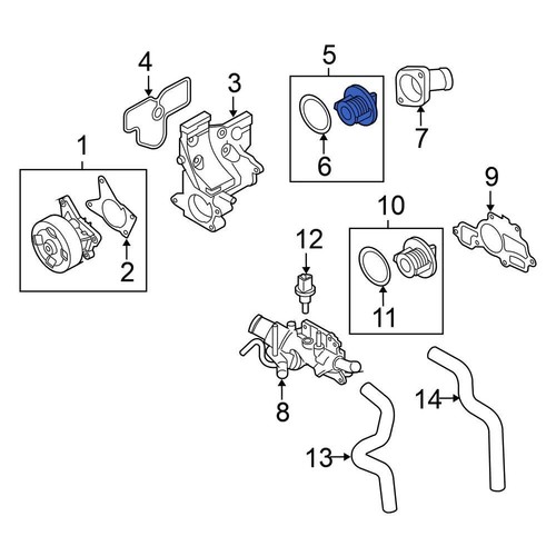 For Nissan Sentra 2007-2024 Nissan 21200ET01A Engine Coolant Thermostat ...
