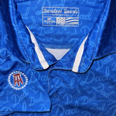 Barstool Sports Performance Polo Men’s Medium Blue Dad All Over Print ...