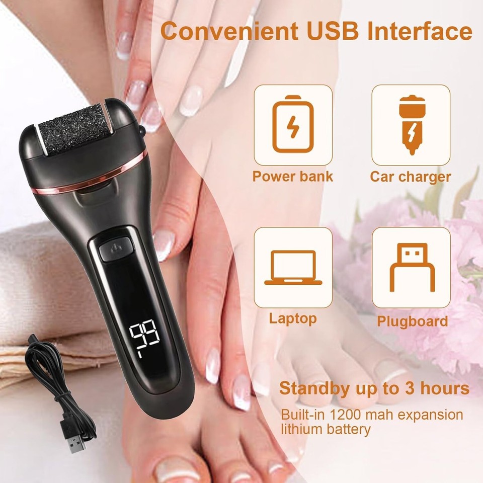 Electric Callus Remover Foot Sander Rough Feet Rechargeable Dead Skin ...