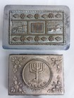 VINTAGE SILVERPLATED PILL SNUFF BOXES WITH MENORAH JERUSALEM VIEW ...
