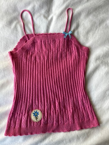 Morgan de Toi Pink Tricot Knit Tank Top Small Medium | eBay