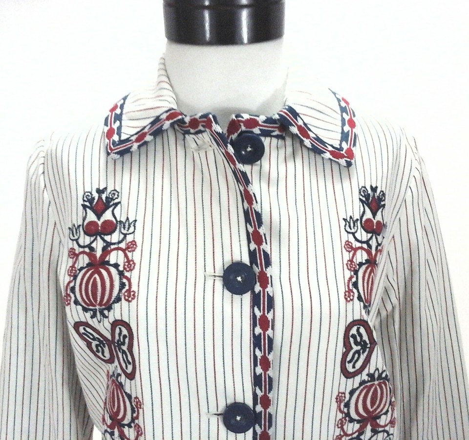 MAX STUDIO LONDON Blazer Southwestern/Pin Stripes/Floral Jacket Womens ...