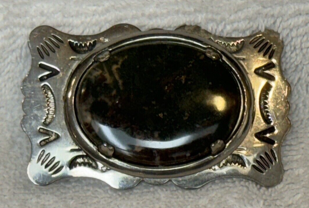 Vintage Nickel Silver Belt Buckle With Stone (for 1" Belt) 36g | eBay