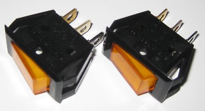 2 X Dreefs Illuminated Rocker Switch - SPST - 125V 25A - Lighted Amber ...