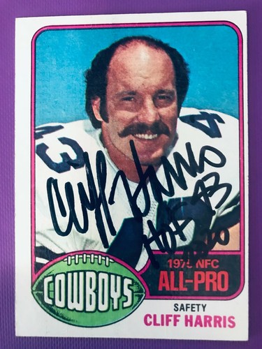 SIGNED CLIFF HARRIS 1976 TOPPS AUTOGRAPHED FOOTBALL CARD - COWBOYS ...