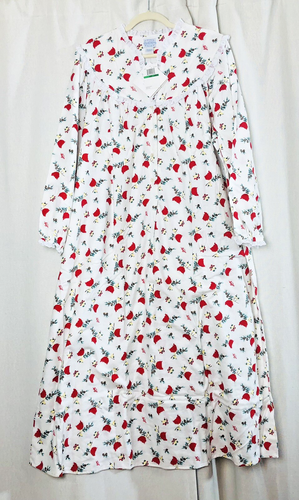 Lanz of Salzburg Cotton Flannel Nightgown Womens NWT Large Cardinals V ...
