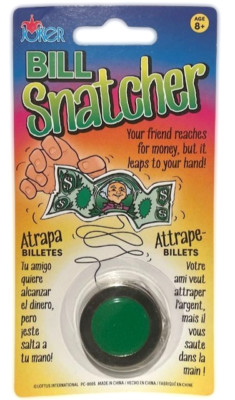 METAL DOLLAR BILL SNATCHER Money Magic Trick Gag Joke Prank String Reel ...