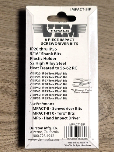 VIM Tools 8pc 5/16 Hex Torx Plus Bit Set for Hand Impact Driver #IMPACT-8IP | eBay