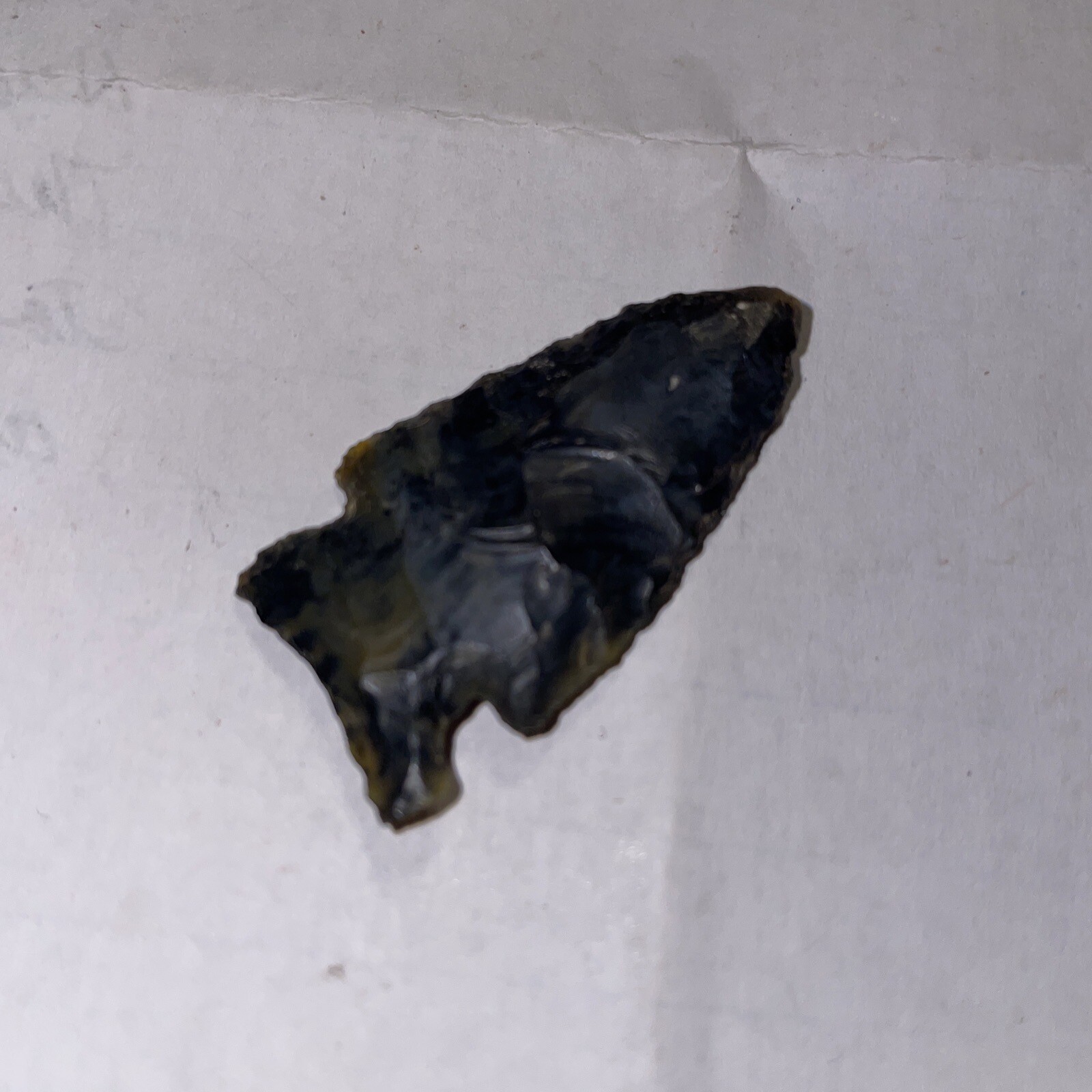 1 1/2 Inch Translucent Black Flint Ridge Side Notch Rare Ohio Ex Likens ...