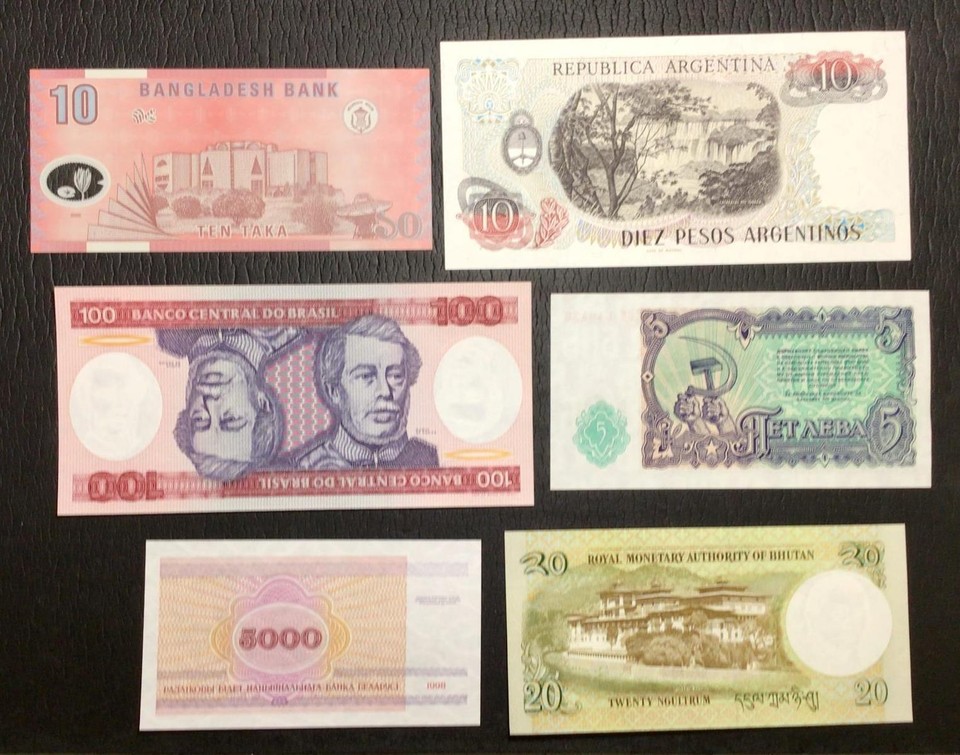 1951- World Paper Money Currencies! CHOICE/GEM Uncirculated Set of 6 ...
