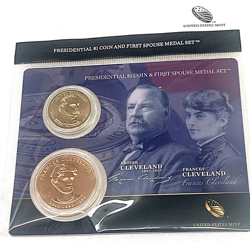 2013 U.S. Mint Presidential $1 Coin &First Spouse Medal Set William ...