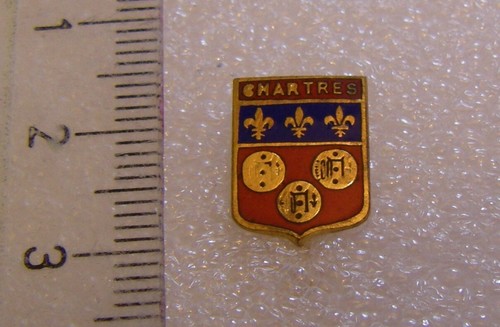 BROCHE ANCIENNE BLASON CHARTRES COAT OF ARMS PIN ARMOIRIES HERALDIQUE ...