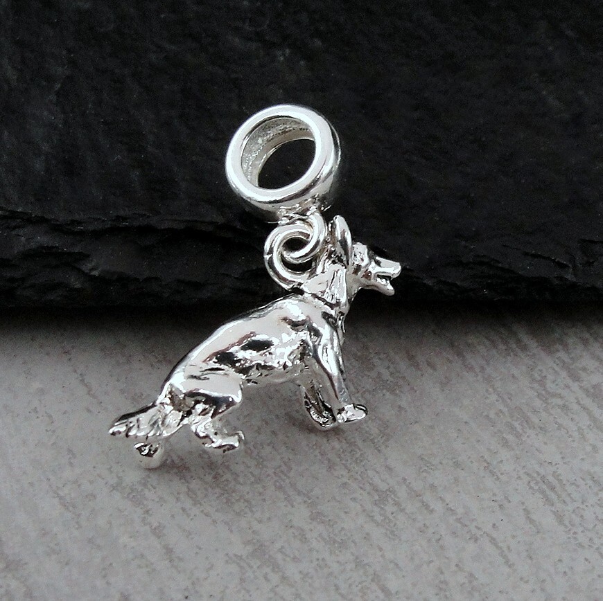 Silver German Shepherd Dangle Charm - German Shepard European Charm ...