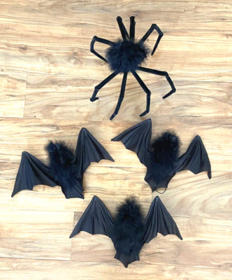 Set of 3 Hanging Bats & 1 Scary Spider Halloween Decorations | eBay