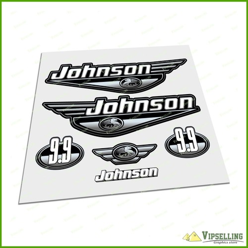JOHNSON 9.9 HP Motor Boat Sea Horse Power Laminated Restoration Decals ...