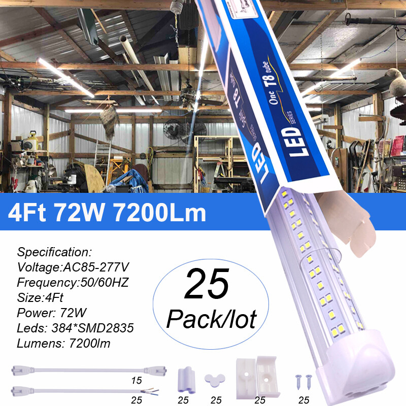 8Ft LED Shop Light 144W 4 Row 96 Inch Cooler Door Freezer LED Tube ...
