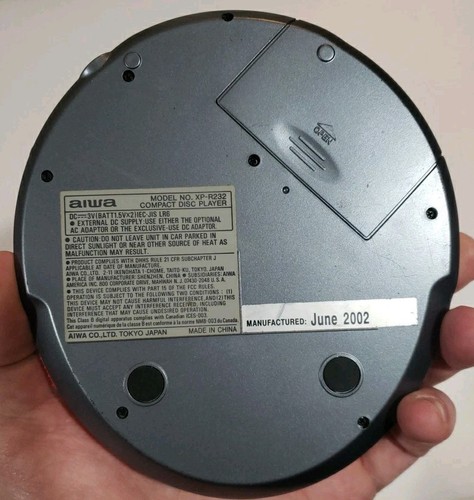 Aiwa EASS 3X Portable CD-R/RW Playback CD Player Silver Red (Small ...