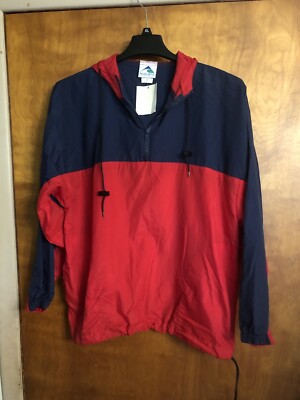 VINTAGE Augusta Windbreaker Jacket Size M Red And Blue Pullover USA | eBay