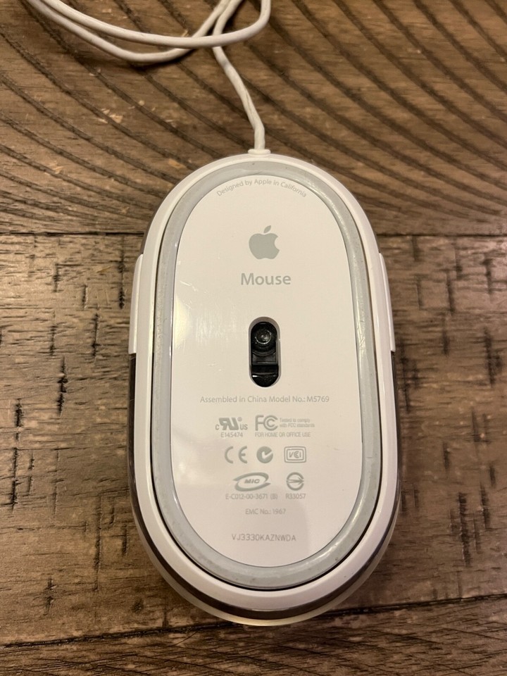 Genuine Vintage Apple Mouse White/Clear USB Wired Optical M5769 *Tested ...