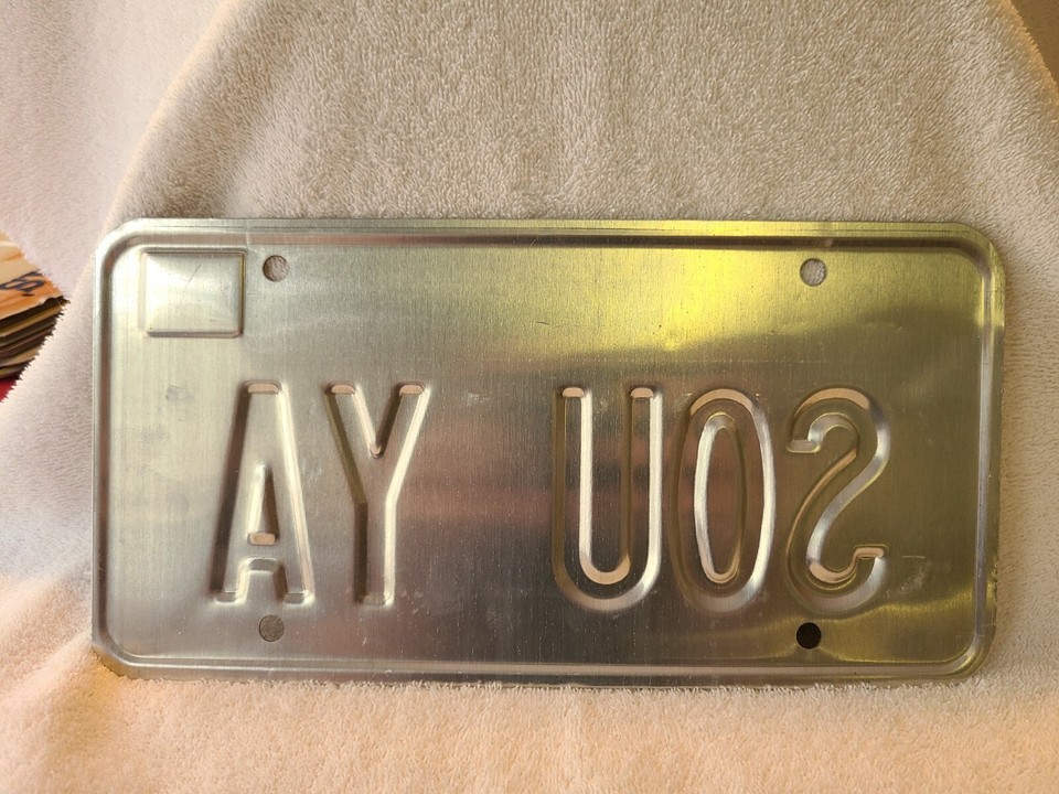 Vintage 1992 Kansas Vanity License Plate " SOU YA " INK ERROR SUE YOU ...