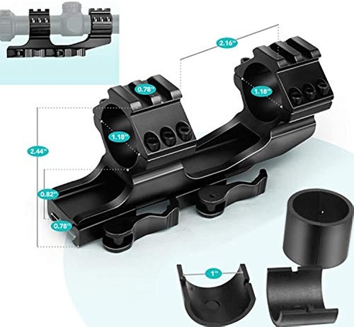 1inch/30mm Quick Release Cantilever Forward Reach Dual Ring Scope Mount ...