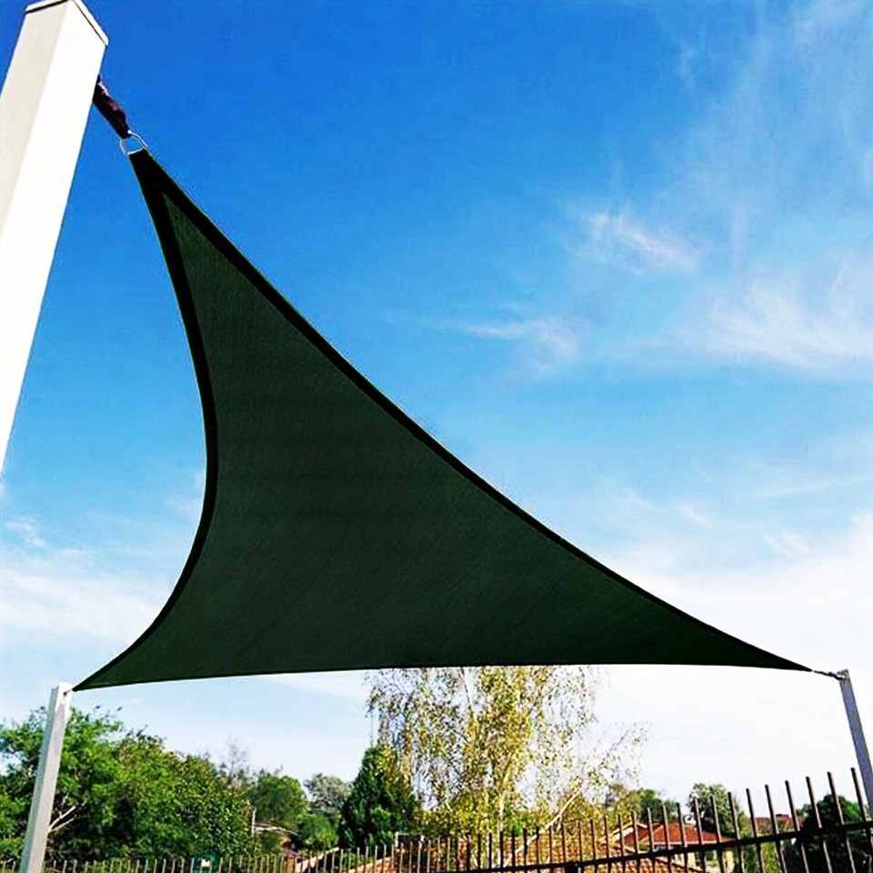 12x12x12 ft 16x16x16 ft Sun Shade Sail Triangle Garden Patio Awning ...