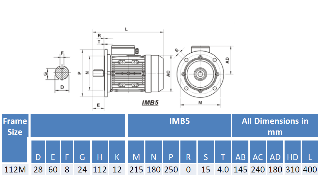 Single Phase Electric Motor 240v 4 kW 5.5 HP 2800rpm 2 Pole IMB5 B5 ...