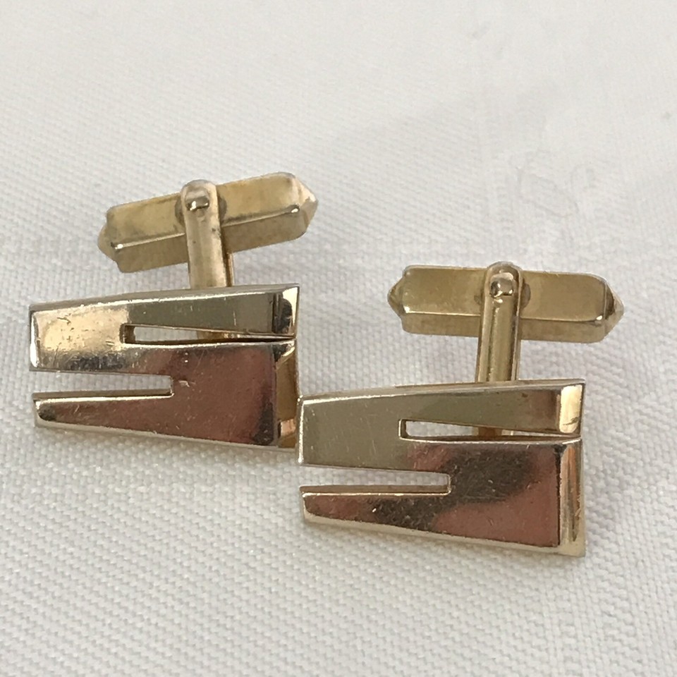 S Monogram Cufflinks Swank Mid Century Modern MCM Initial Letter Font ...