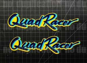 Quadracer suzuki 2pc LT500R, LT250R Yellow Script quad QUADZILLA Decals ...