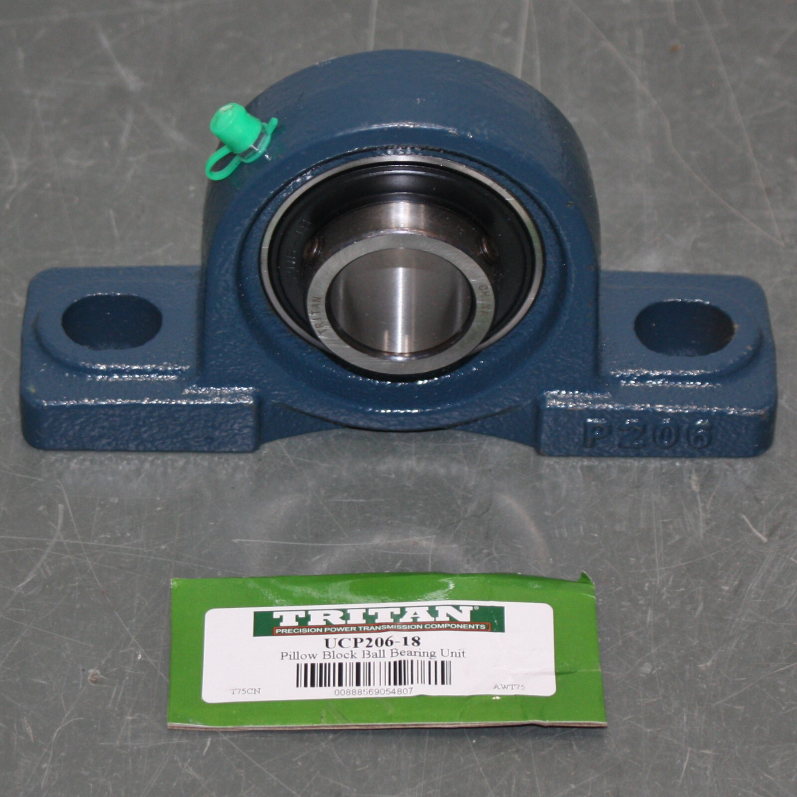Tritan Pillow Block Bearing UCP206-18, 1-3/16" Bore, Ball, Cast Iron ...