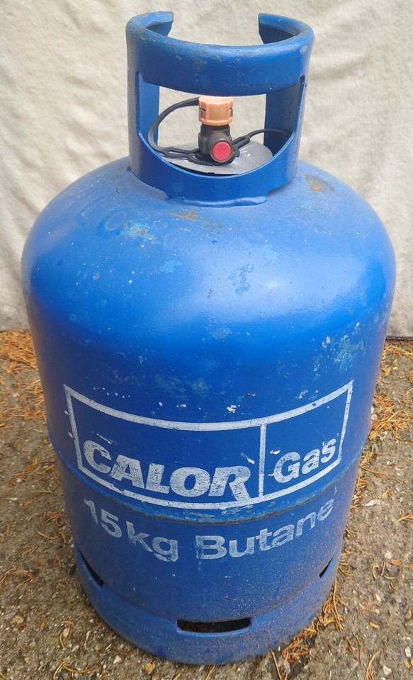 Blue 15kg Butane Calor Gas Bottle Cylinder Full, Half Full and Empty ...
