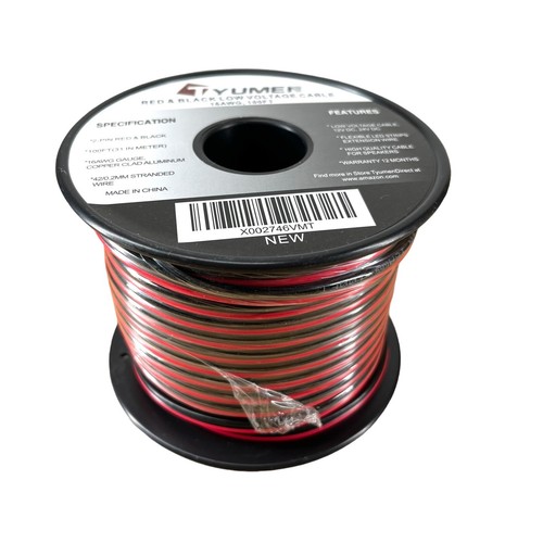 TYUMEN 100FT 16 Gauge 2pin 2 Color Red Black Cable Hookup Electrical ...