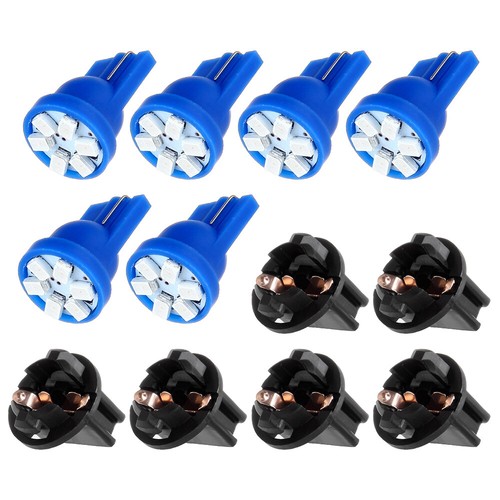 6X Blue T10 194 6SMD LED w/ Twist Lock Sockets Instrument Dash Gauge ...