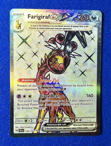 Farigiraf ex 194/162 Temporal Forces Set DOUBLE RARE Pokemon Card NEAR ...