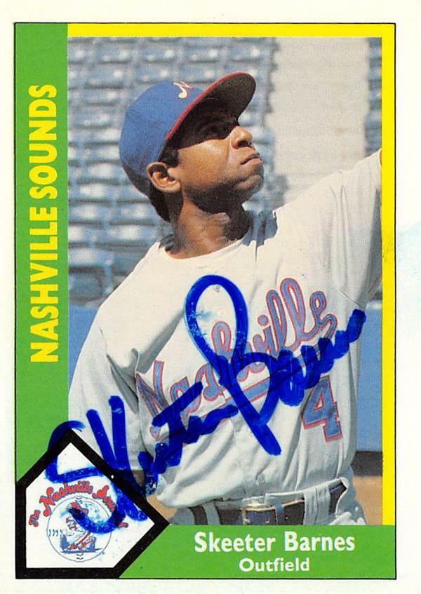 Skeeter Barnes autographed Baseball Card Reds 1990 CMC Minor League ...