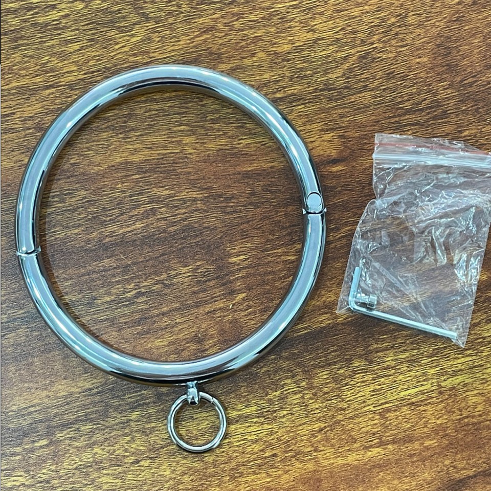 Metal Steel Bondage Locking Neck Collar Choker BDSM Slave Restraint ...