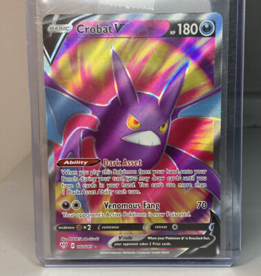Crobat V Full Art 182/189 Ultra Rare Darkness Ablaze Pokémon TCG Near ...