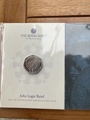 2021 50P- JOHN LOGIE BAIRD FIFTY PENCE- BRILLIANT UNCIRCULATED - BU ...