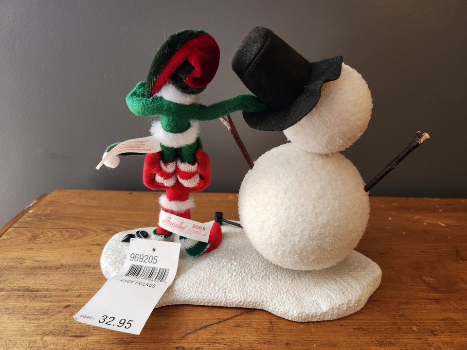 Snow Friends Elves Building Snowman, 2005 Annalee Club, Winter ...