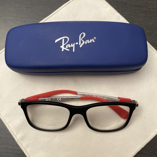 Ray Ban RB 1588 3652 Eyeglasses Black Rectangle Youth Frame Only 45-16 ...