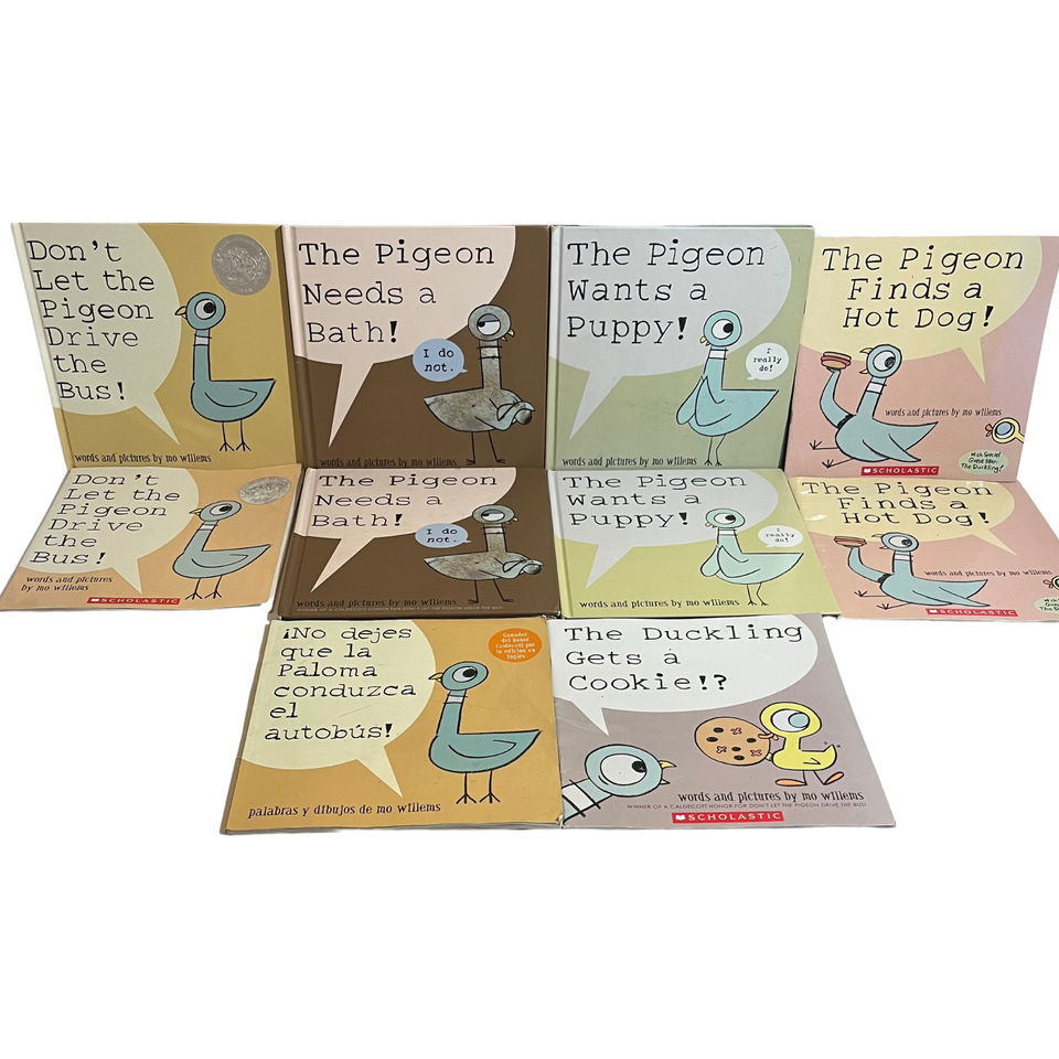 Pigeon Series by Mo Willems, lot of 10 with Pigeon Plush Stuffed Animal ...