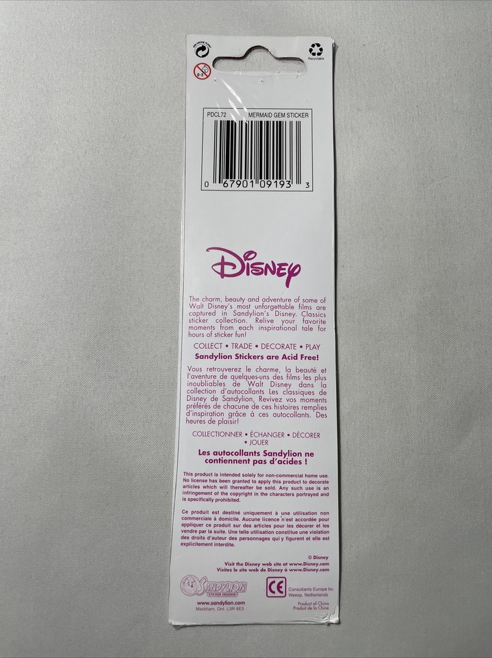 Vintage Disney Sandy Lion Little Mermaid Gem Sticker New In Package | eBay