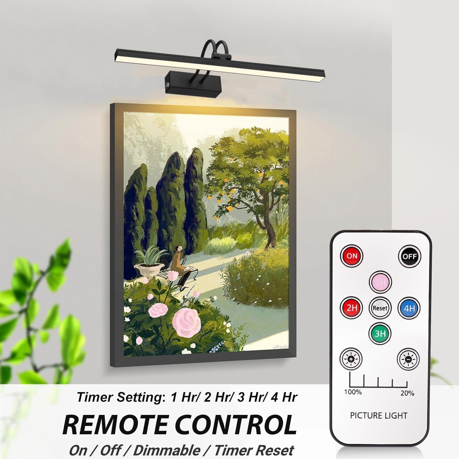 Picture Light, Wireless Rechargeable Gallery Light with Remote, 280LM ...