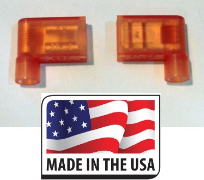 (50) Red 18-22 Ga Female .250" Flag 90° Connector Fully Nylon Insulated ...