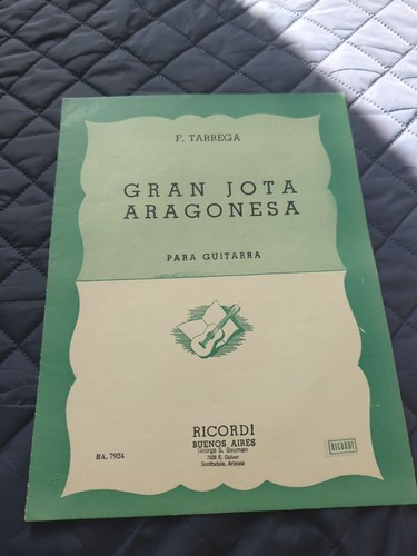 Tarrega Gran Jota Aragonesa For Classical Guitar Rare Sheet Music | eBay