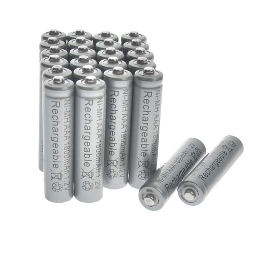 24pcs NIMH Battery 1.2V AAA 3A 1800mAh Rechargeable Batteries GRAY US ...