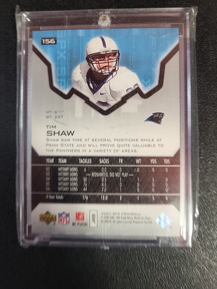 2007 SPx TIM SHAW Rookie Card Gold #'d 296/699 #156 | eBay
