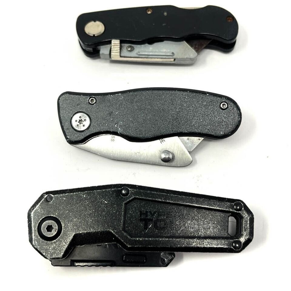 4 Pcs Sheffield, Hyper Tough and Assorted Utility Knife, Folding, Box ...