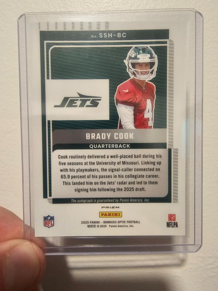 2025 Donruss Optic Football Signature Series Brady Cook Rookie Auto # ...